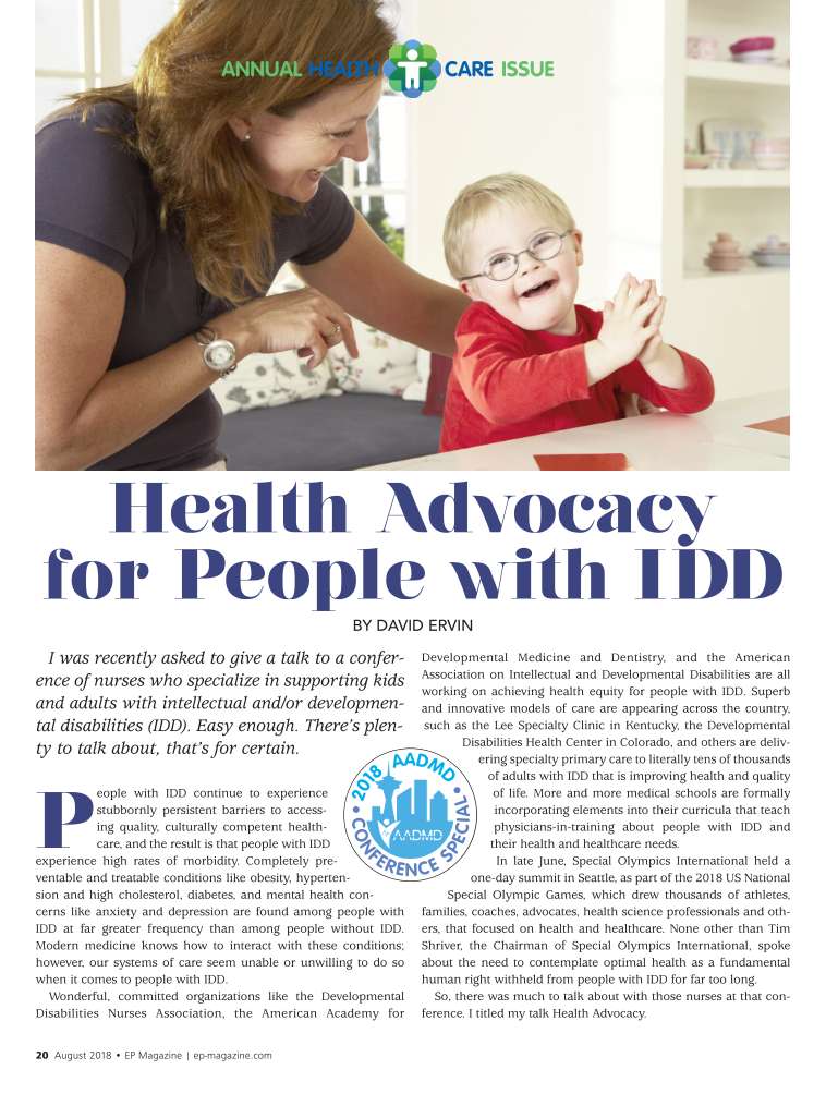 HEALTH ADVOCACY FOR PEOPLE WITH IDD