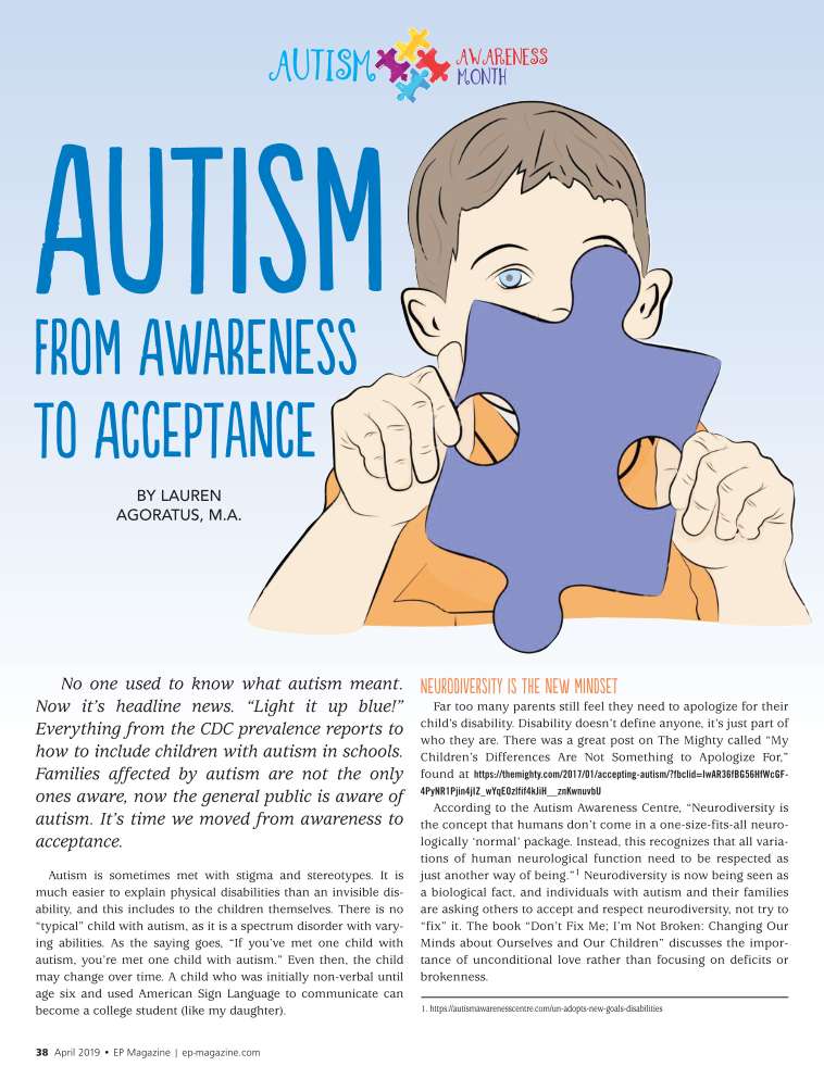 AUTISM FROM AWARENESS TO ACCEPTANCE