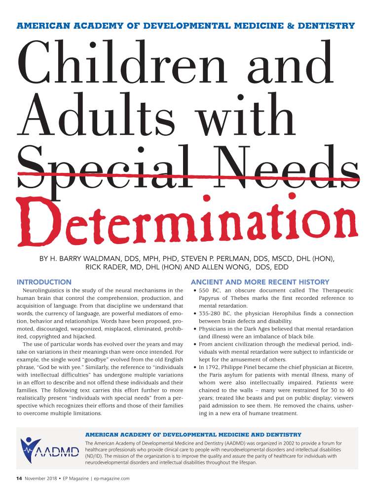 CHILDREN AND ADULTS WITH DETERMINATION